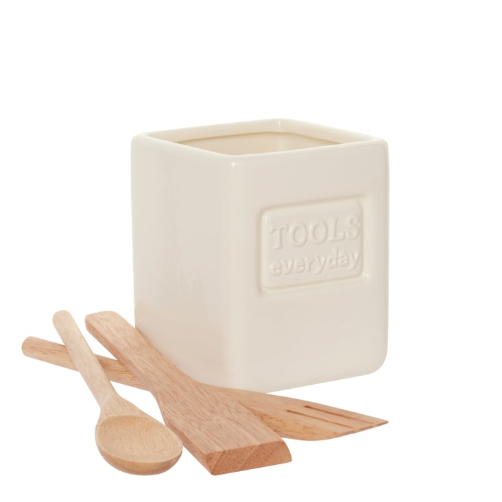 Pot en dolomite et ustensiles en bois d'hévéa bicolore H25 Felix ...