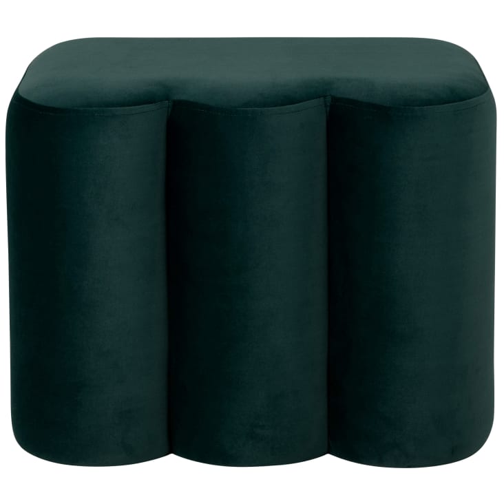 Pouf en velours vert MAKO | Maisons du Monde
