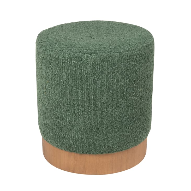 Pouf rond vert forêt et marron MAREVA | Maisons du Monde
