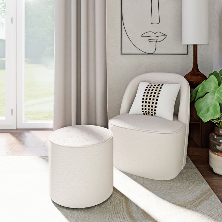 Puf profesional en color blanco Blackhill Business | Maisons du Monde