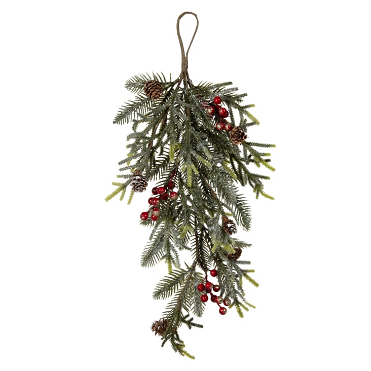 Ramo natalizio artificiale verde e rosso Traditional Christmas ...