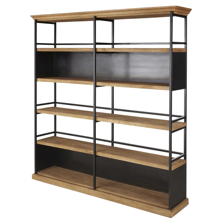 Rek van mangohout en zwart metaal Germain | Maisons du Monde