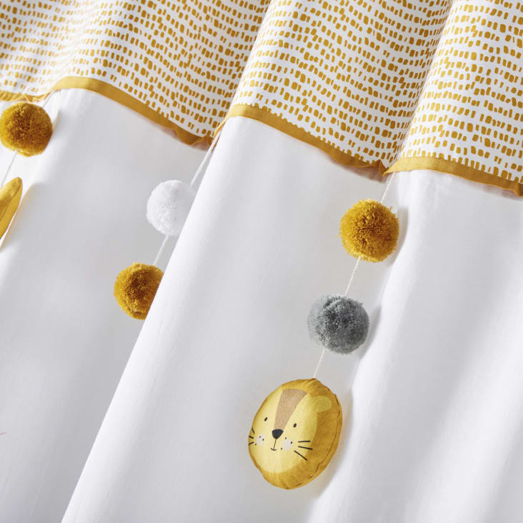 Rideau à passants en coton bicolore à motifs à l'unité 110x250 Mini ...