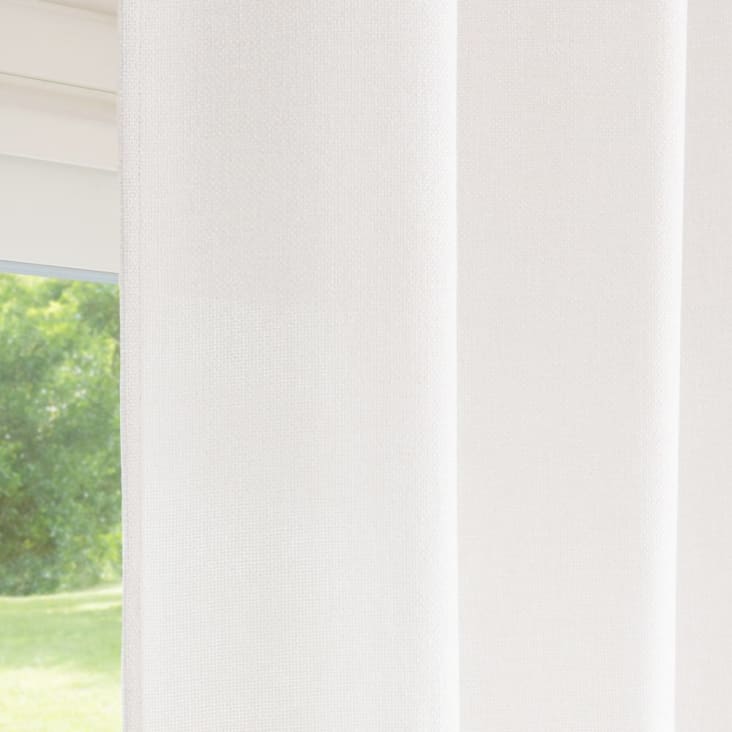 Rideau uni texturé à œillets écru 140x270 | Maisons du Monde