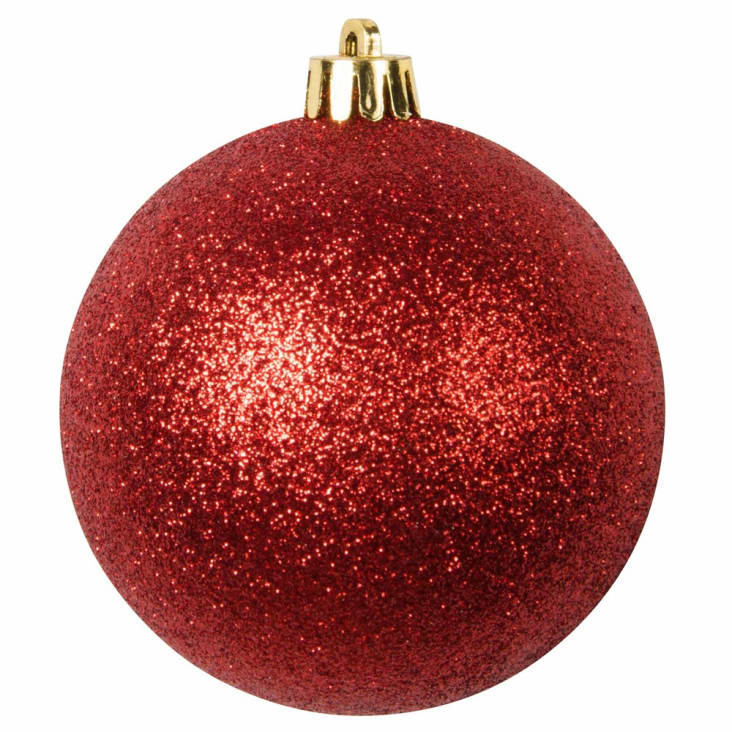 Rode kerstbal met pailletten | Maisons du Monde