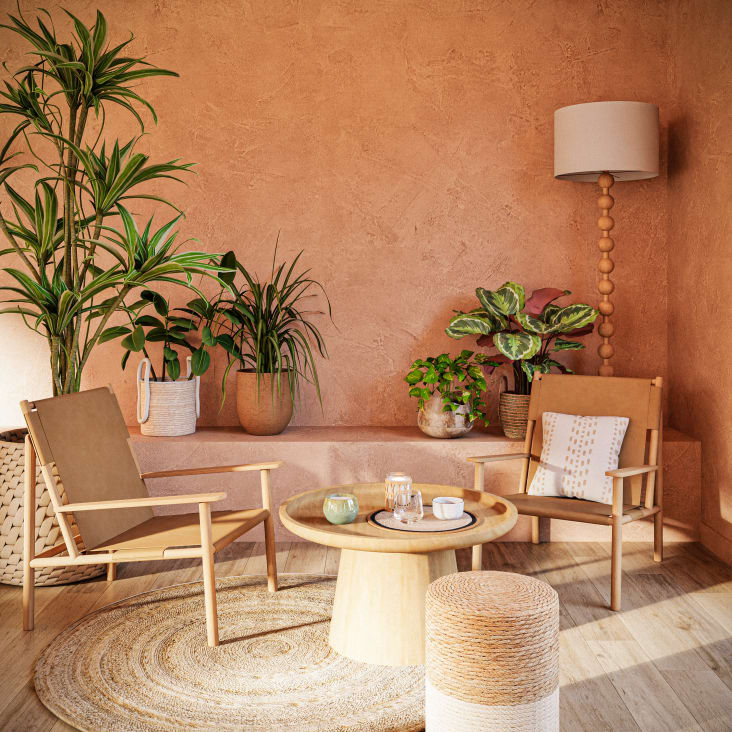 Rond beige tapijt uit gevlochten jute D150 BRAGA | Maisons du Monde