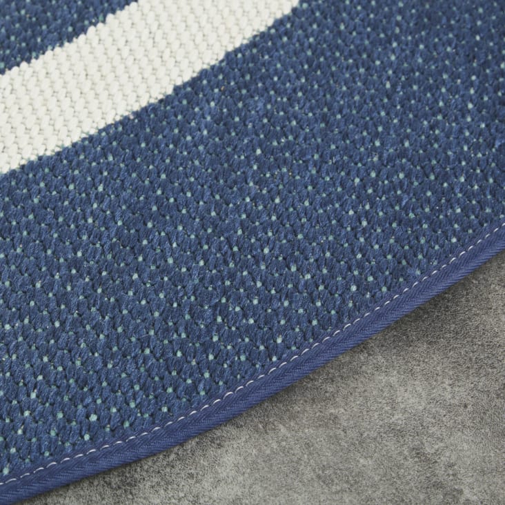 Rond blauw en wit tapijt van polypropyleen 160 x 160 cm VALLONGUE ...
