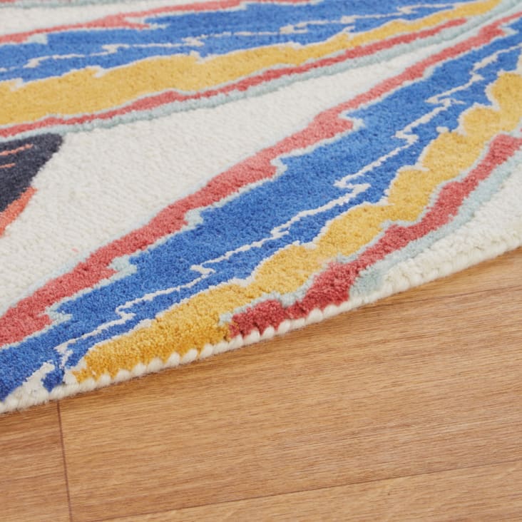 Rond wollen tapijt met geometrisch motief, wit/multicolor, ∅ 250 cm (x3 ...