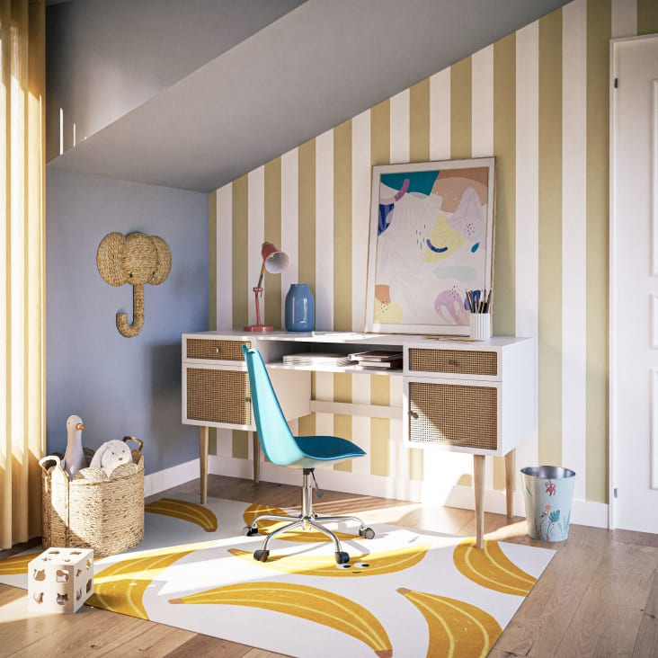 Scrivania per bambini bicolore a 2 ante e 2 cassetti intreccio in ...