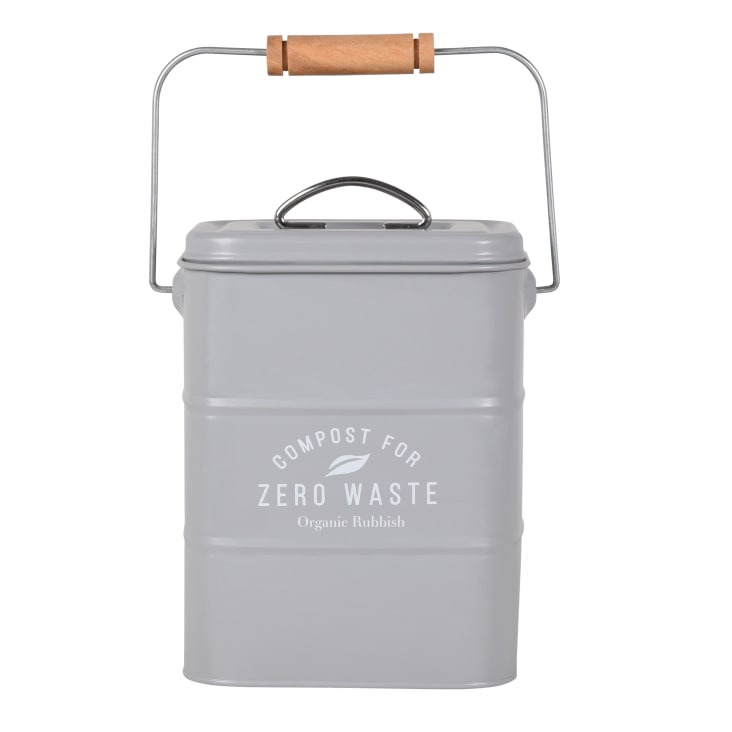 Secchio per compostaggio in metallo grigio e legno di schima alt. 24 cm ...