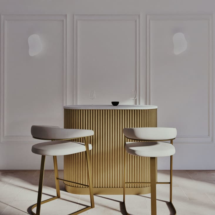 Sedia per isola centrale beige e dorata alt. 66 cm Warren | Maisons du ...