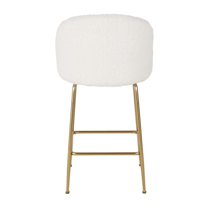Sedia per isola centrale in tessuto bouclé bianco H65 Ginette | Maisons ...