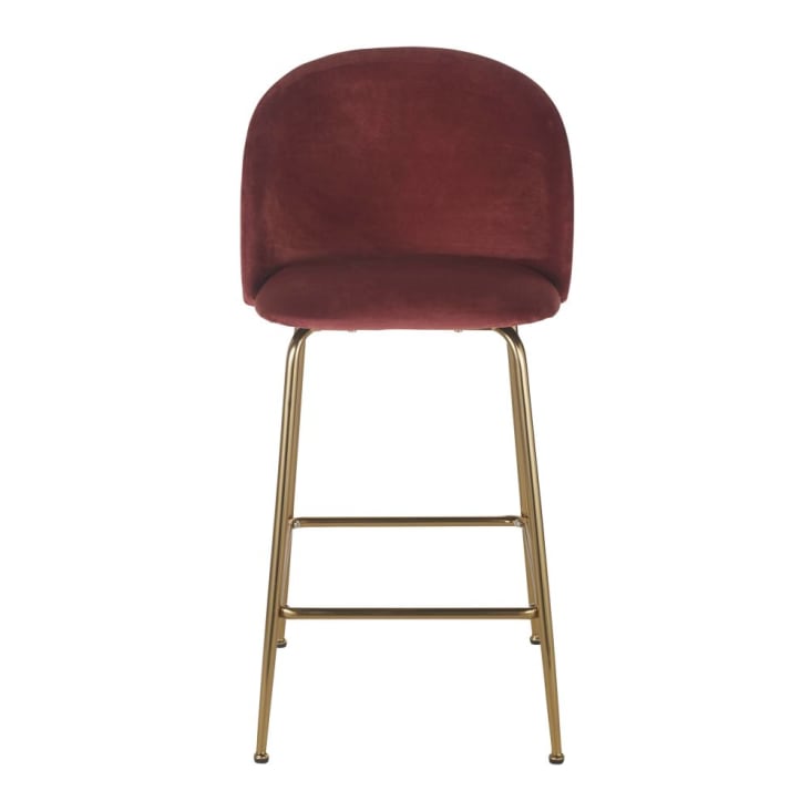 Sedia per isola centrale in velluto terracotta H65 Ginette | Maisons du ...