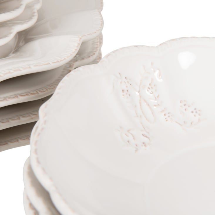 Service de table 12 pièces en faïence blanche Bourgeoisie | Maisons du ...