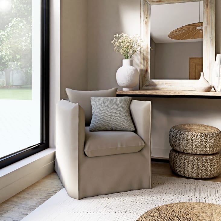 Sessel aus Premiumleinen, beige Louvain | Maisons du Monde