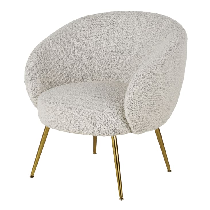 Sessel mit Bezug aus Bouclé-Stoff, grau Bizou | Maisons du Monde