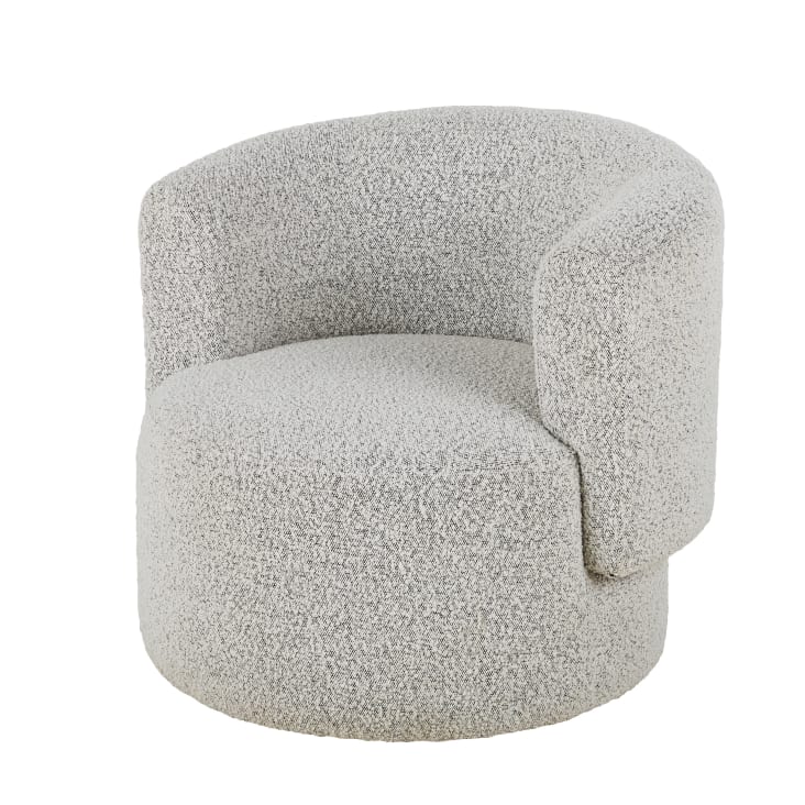 Sessel mit Bezug aus grau meliertem Bouclé-Stoff Boogie | Maisons du Monde