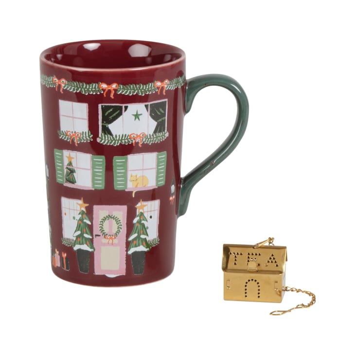 Set per tisane con tazza natalizia in ceramica e infusore in acciaio ...