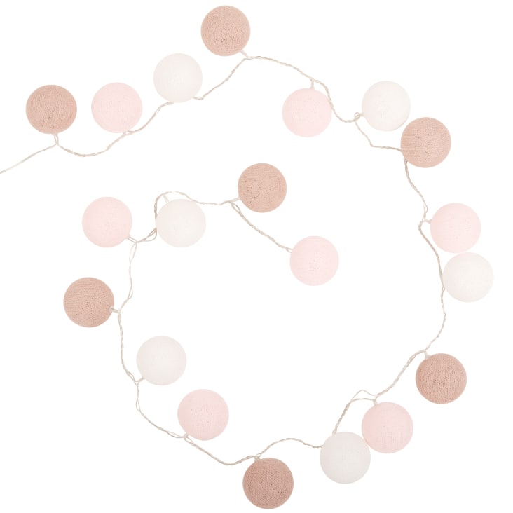 Slinger met 20 LED-lampjes in tricolore wollen bollen Rosane | Maisons ...
