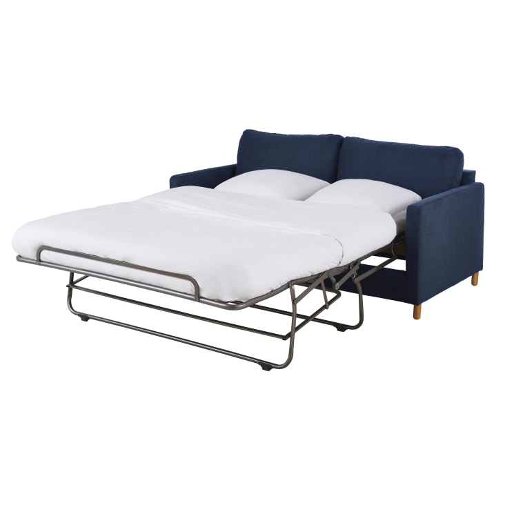 Sofá-cama 3/4 lugares azul marinho, colchão 10 cm Julian | Maisons du Monde