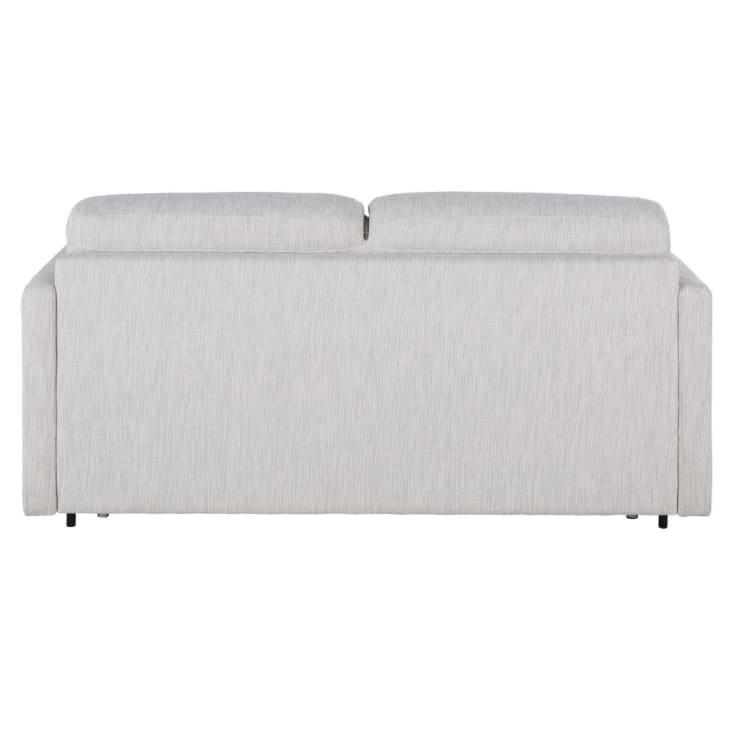 Sofá cama de 2/3 plazas de tela reciclada gris claro, colchón de 18 cm Julian | Maisons du Monde