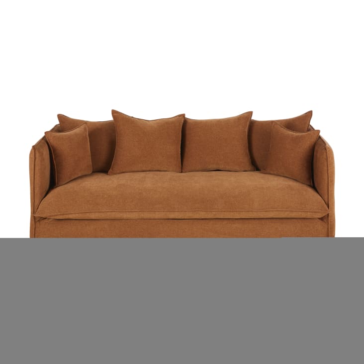 Sofá de 3/4 lugares em tecido chenille cor bronze Louvain | Maisons du ...