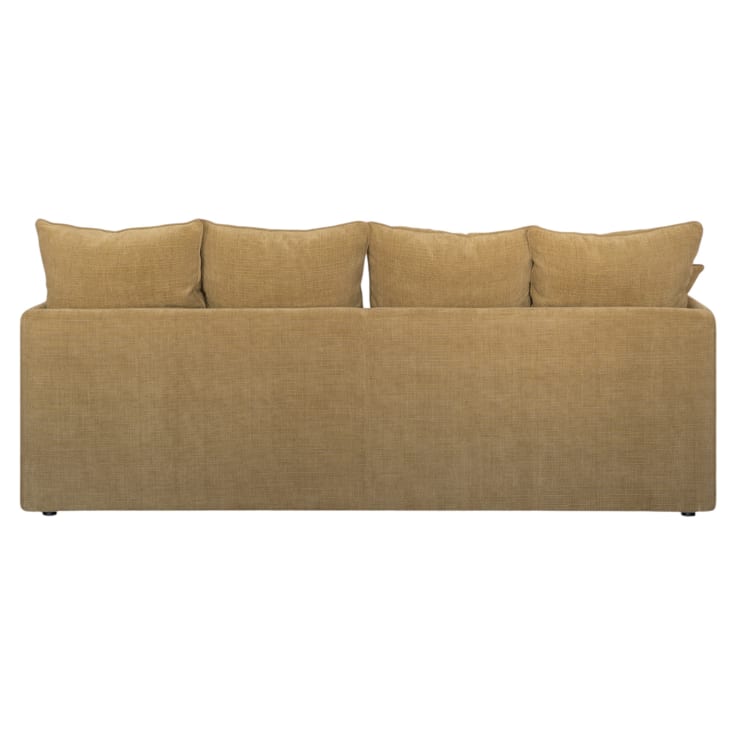 Sofá de 4 lugares em tecido flamejado ocre Anvers | Maisons du Monde