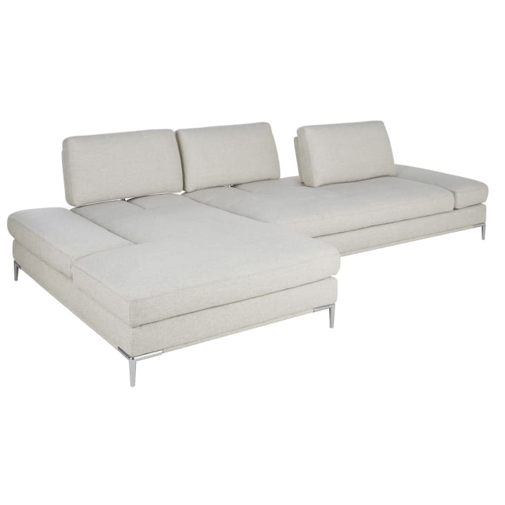 Sofá esquinero izquierdo de 4/5 plazas respaldo ajuste gris claro ...