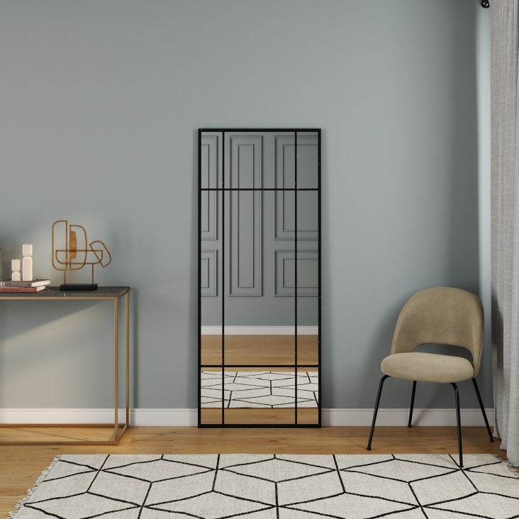 Specchio grande in metallo nero 70x170 cm OKLAHOMA | Maisons du Monde