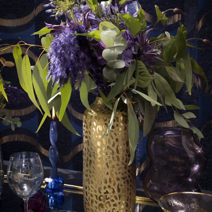 Specchio ovale in metallo dorato effetto lamine d'oro 30x80 CAMBERA ...