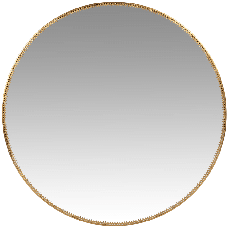 Specchio rotondo con bordo dentellato in metallo dorato Ø 40 cm ARADAH | Maisons du Monde