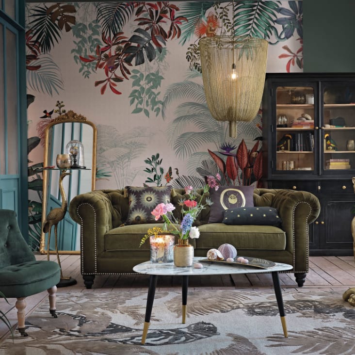 Statue lionne en polyrésine dorée H90 | Maisons du Monde