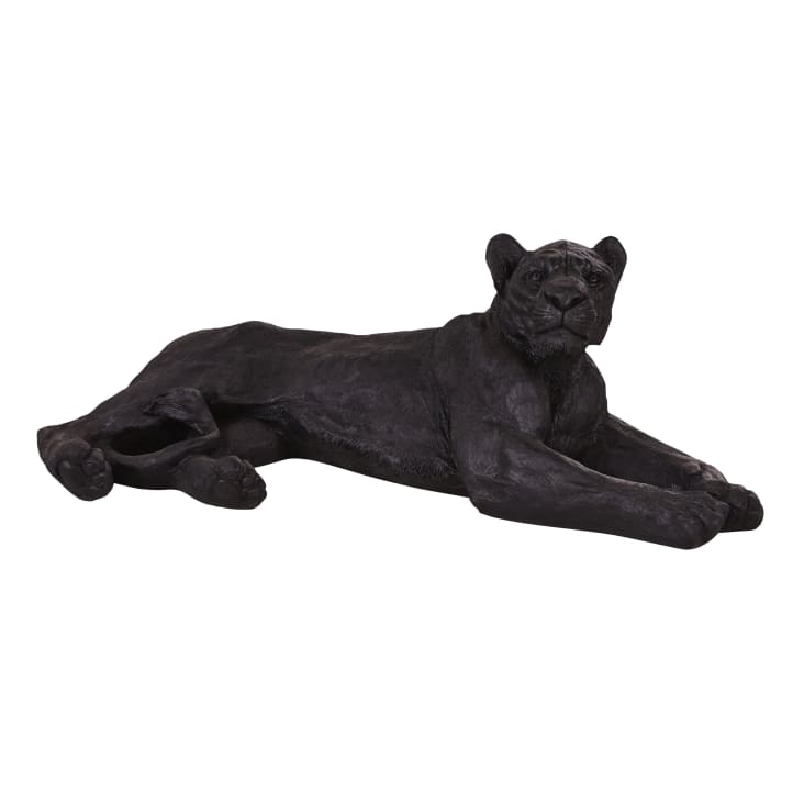 Statue lionne noire L109 | Maisons du Monde