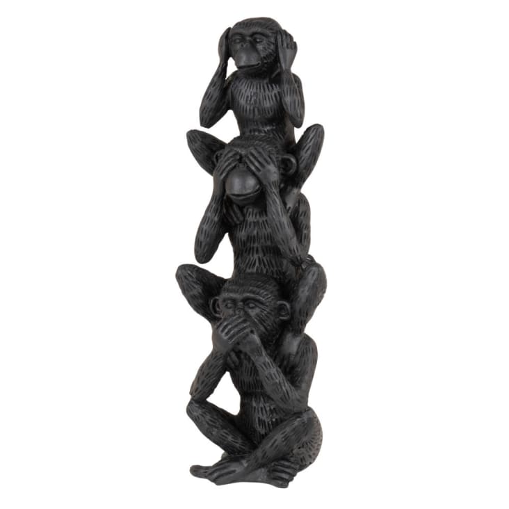 Statuetta 3 scimmie nere alt. 30 cm MONKITI | Maisons du Monde