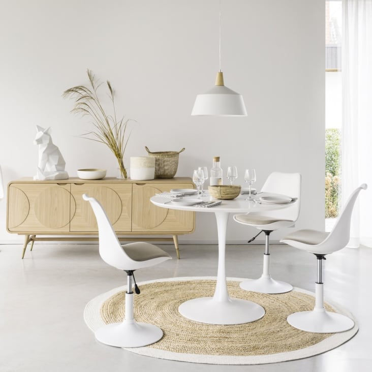 Statuetta volpe bianca opaca H.56 cm Arthur | Maisons du Monde