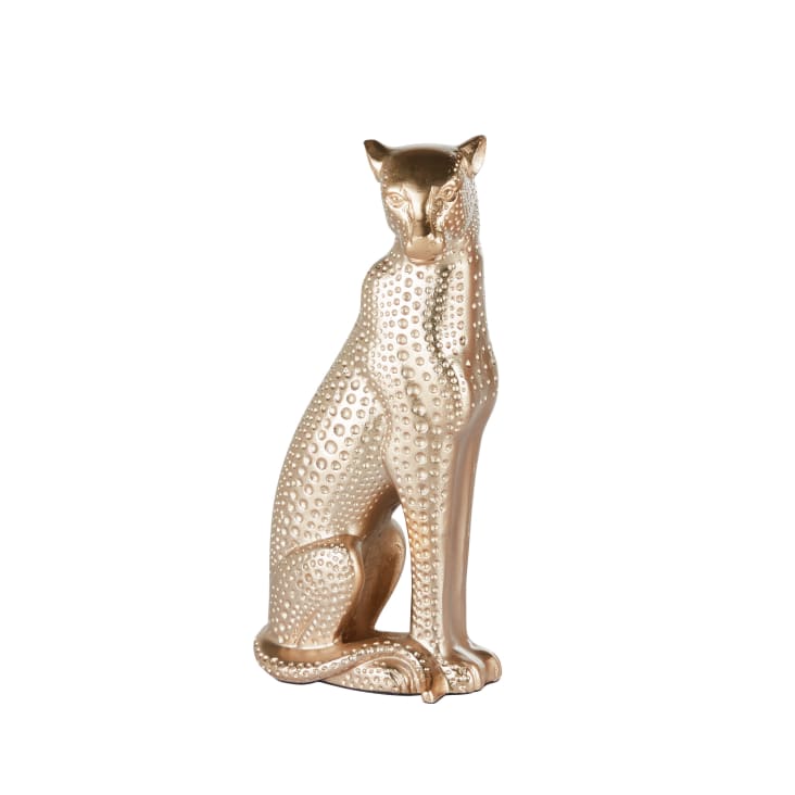 Statuette léopard en métal doré H38 Edgar | Maisons du Monde