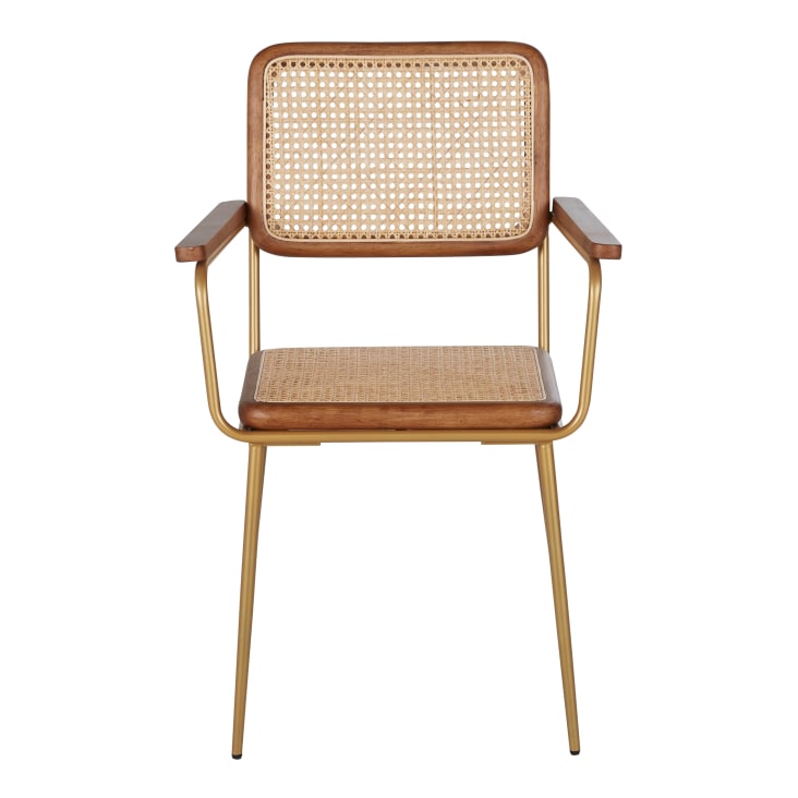 Stoel met rieten zitting van rotan en hevea hout Rosalie | Maisons du Monde