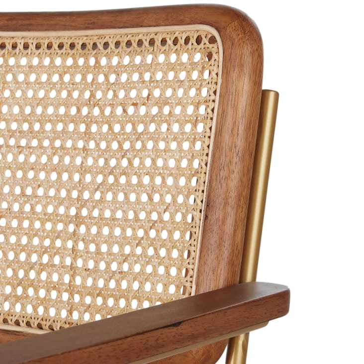 Stoel met rieten zitting van rotan en hevea hout Rosalie | Maisons du Monde