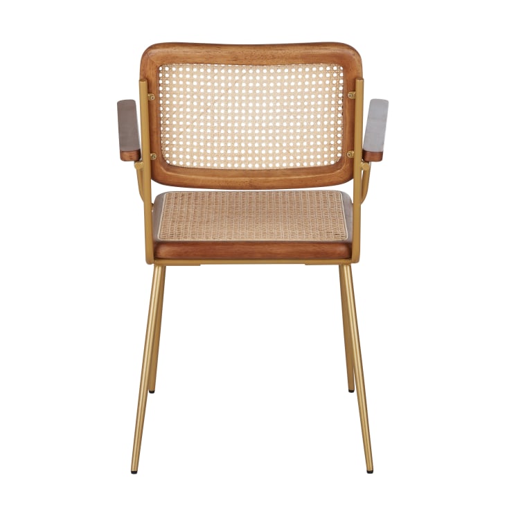 Stoel met rieten zitting van rotan en hevea hout Rosalie | Maisons du Monde