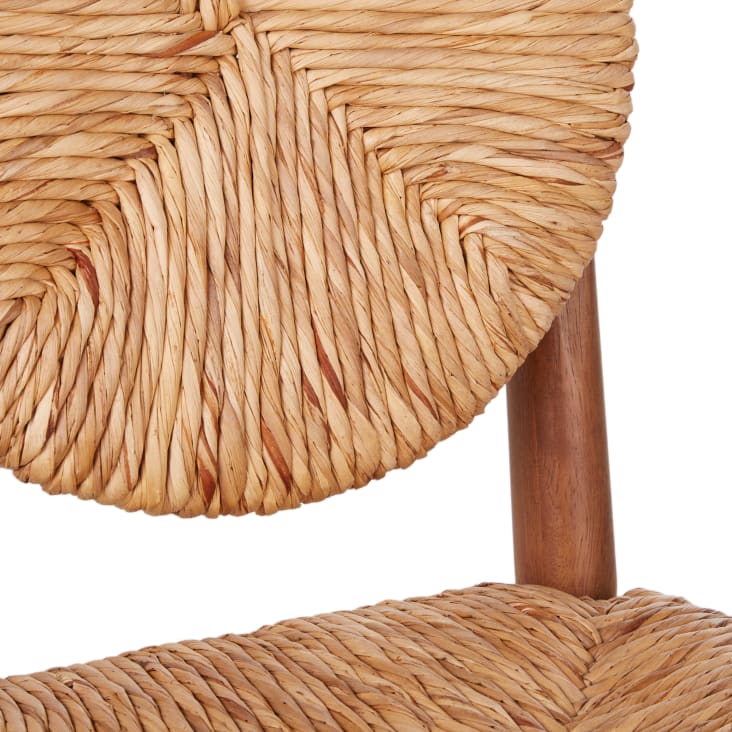 Stoel van hevea-hout, essenhout en gevlochten riet Leela | Maisons du Monde