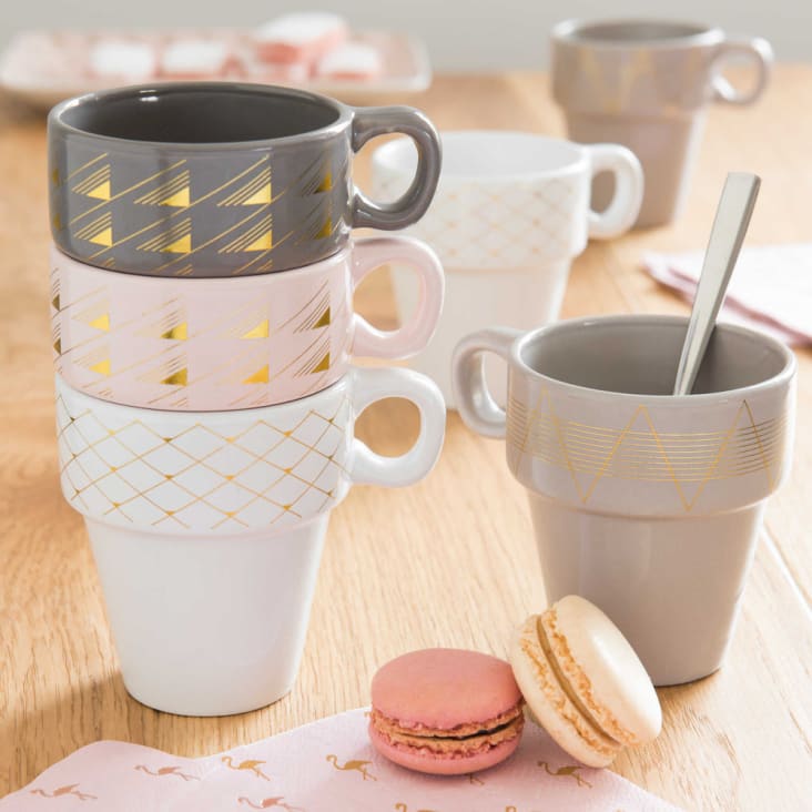 Support 6 tasses à café en grès coloré Modern Copper | Maisons du Monde