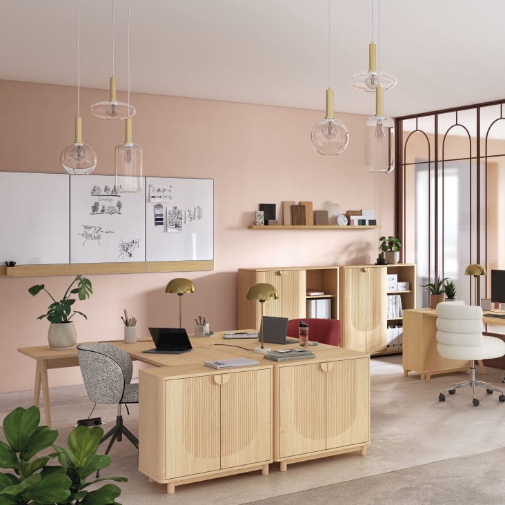 Suspension 3 abat-jours en verre et métal doré SAINTE-MAXIME | Maisons du Monde