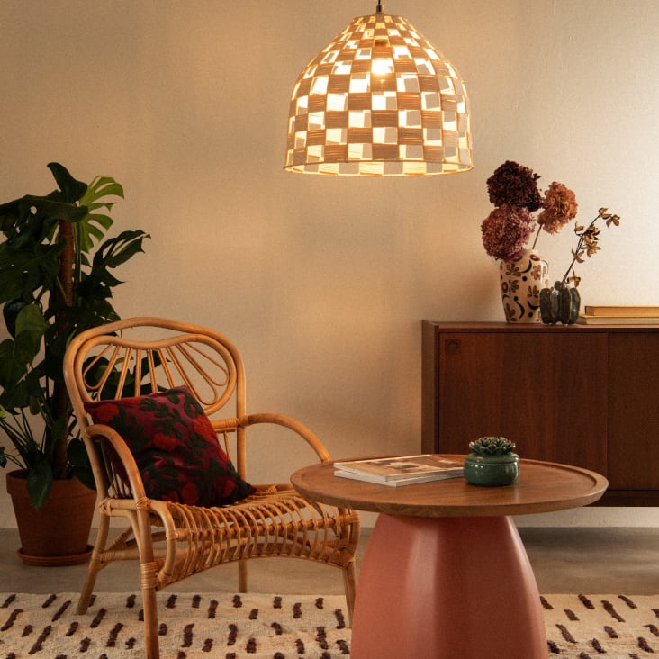 Suspension en rotin motif damier Carmi | Maisons du Monde
