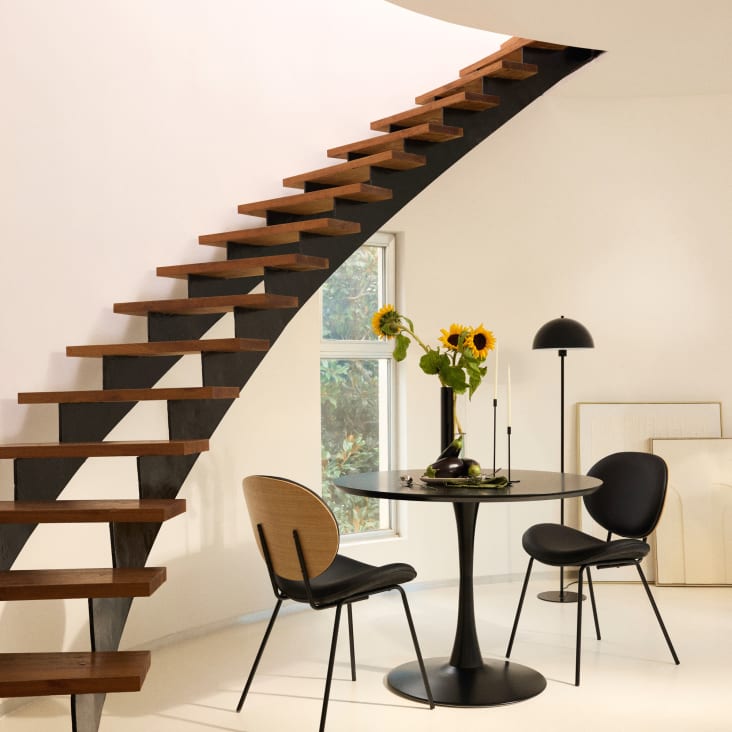 Seconde chance - Table à manger 4/5 personnes noire D100 Circle - État ...