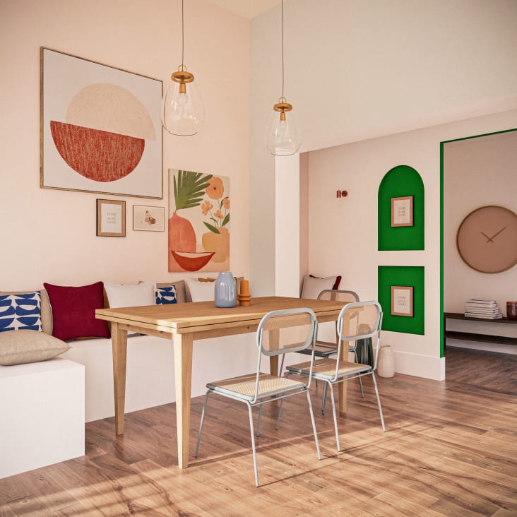 Table à manger extensible 10 personnes en manguier massif L160/240 ...