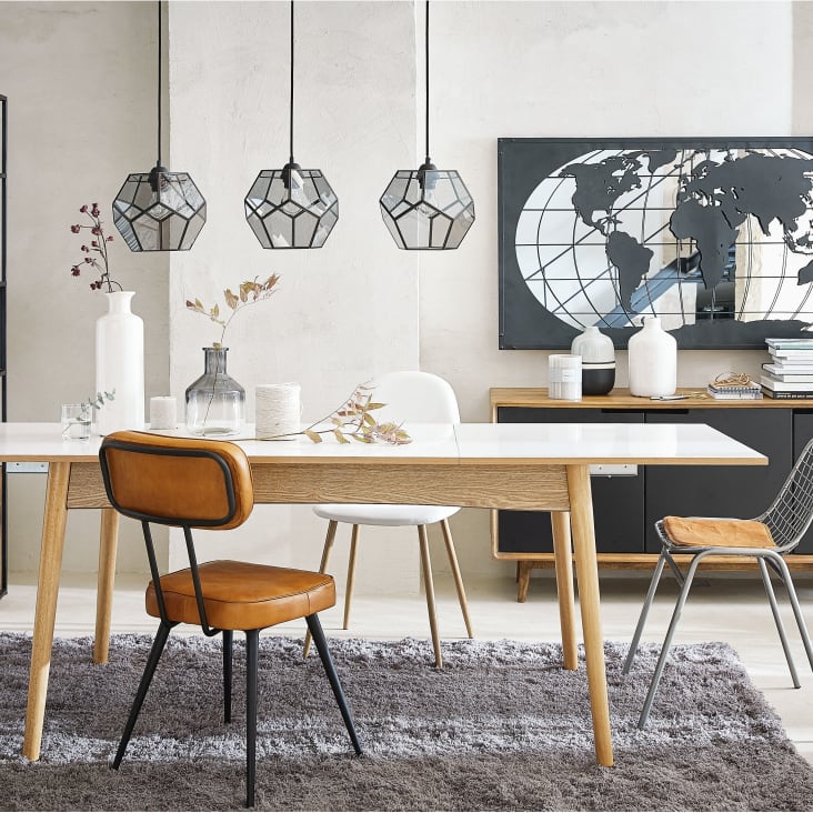 Table à manger extensible blanche 6 à 10 personnes L150/220 Boop ...