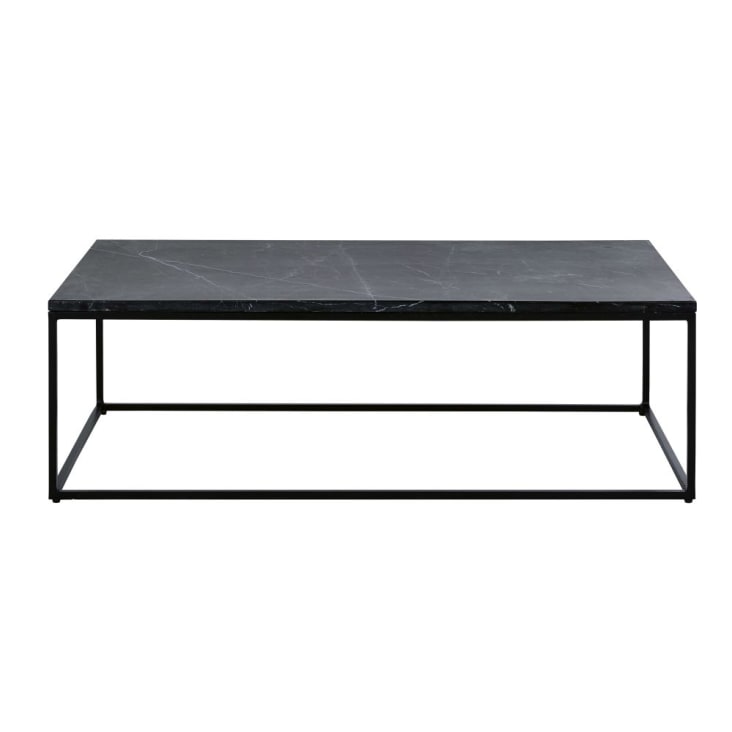 Seconde chance - Table basse en marbre noir et métal noir L110 Marble ...