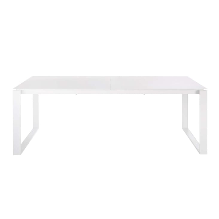 Table de jardin extensible en aluminium blanc 8/10 personnes Guam ...