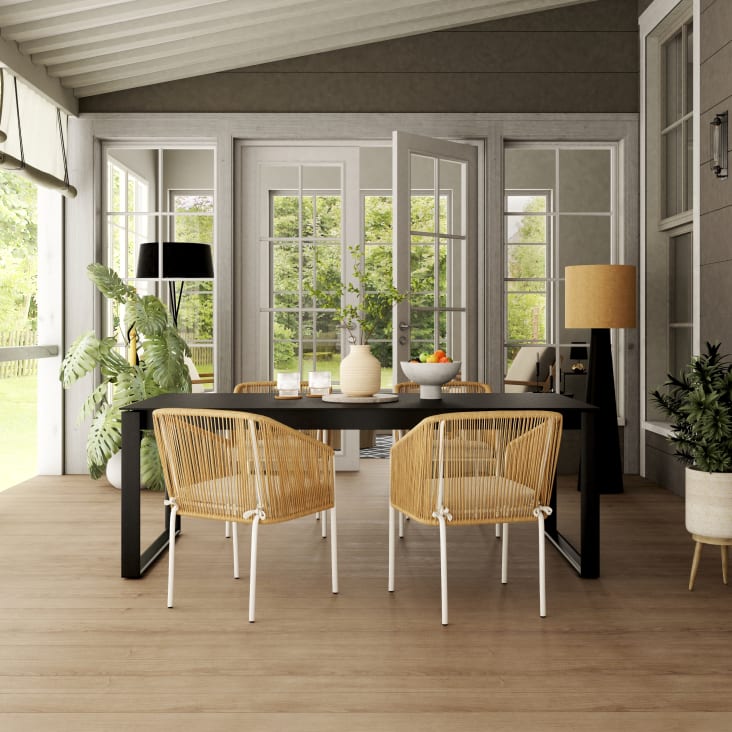 Table de jardin extensible en aluminium gris anthracite 8/10 personnes ...