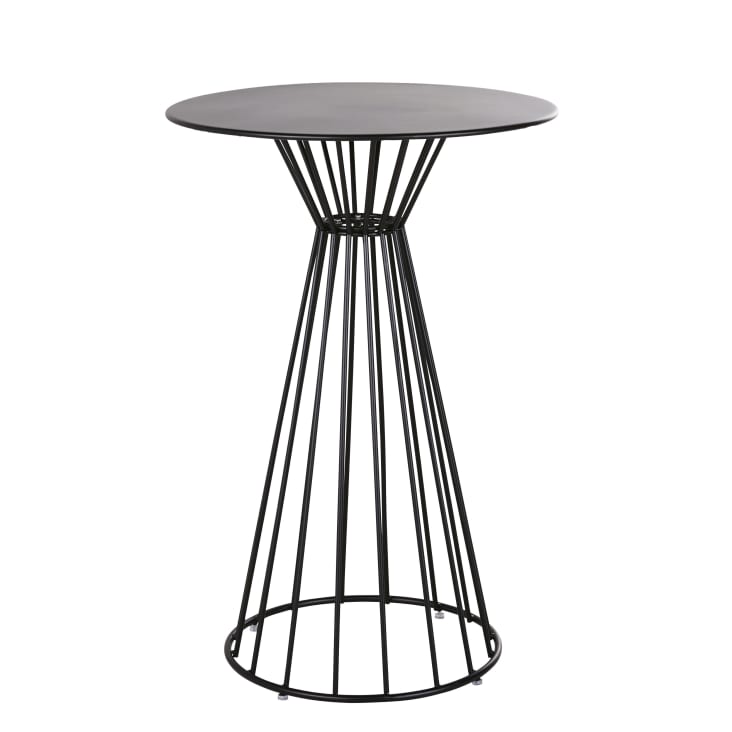 Table de jardin haute ronde professionnelle en acier noir Meknes ...